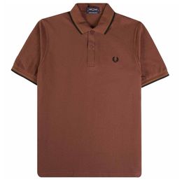 Fred Perry - Limettengr&uuml;nes, Kastanienbraunes Poloshirt Mit Doppelstreifenkragen