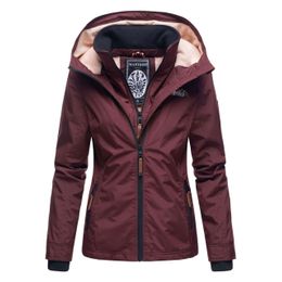Marikoo Damen &Uuml;bergangsjacke Erdbeere mit Doppelkragen & Fleece-Innenfutter