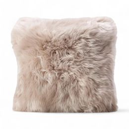 Echtes Schaffell Taupe 40x40cm Echtwolle Einseitiges Kissen