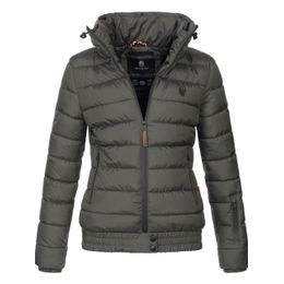 Marikoo Damen Steppjacke Poisen mit hohem Kragen & Teddyfleece-Taschen