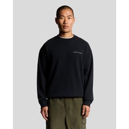 Lyle & Scott Lyle & Scott &ndash; Fleece-Sweatshirt mit Brushback-Schriftzug &ndash; Marineblau