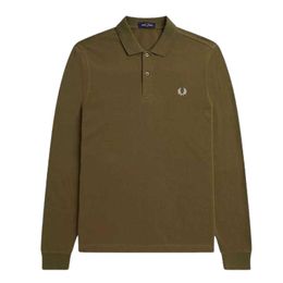 Fred Perry - Poloshirt f&uuml;r Herren/Damen Unisex, Lang&auml;rmlig (Khakigr&uuml;n)