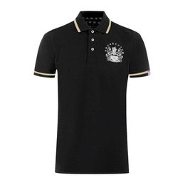 Aquascutum Unisex Erwachsenen Aldis Tipped Poloshirt (Schwarz)