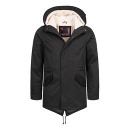 Alessandro Salvarini Herren Winterparka mit Teddyfell und Kapuze