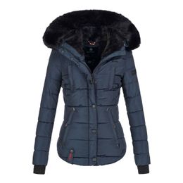 Marikoo Damen Winterjacke Lotusbl&uuml;te mit Teddy-Innenfutter & Kunstfellkragen