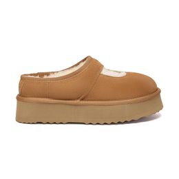 EVER AU Australien Damen Pl&uuml;sch-Ankle-Plateau-Slipper