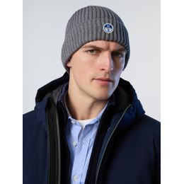 North Sails Beanie Breiter Rippstrick mit Logo-Patch