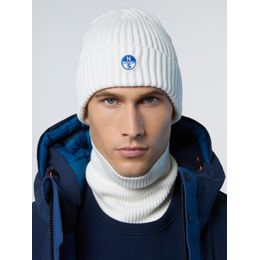 North Sails Beanie Breiter Rippstrick mit Logo-Patch