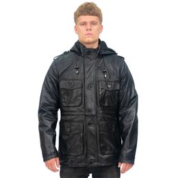 Herren-Trenchcoat aus Leder mit Kapuze &ndash; Medellin