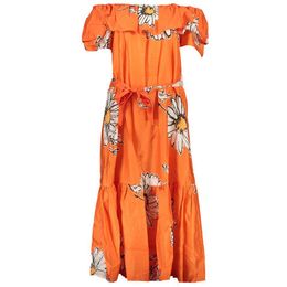 Desigual G&auml;nsebl&uuml;mchen-Print Maxikleid Off-Shoulder-Stil