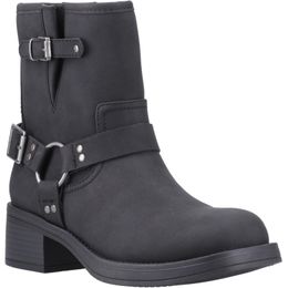 Rocket Dog Nino Kunstleder Damen Schwarze Absatz Stiefeletten