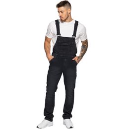 Enzo | Herren Denim Overall Latzhose - Schwarz