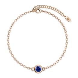 Geburtsstein-Armb&auml;nder - Ros&eacute;gold und Marineblau