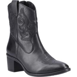 Hush Puppies Wynn Damen Stiefeletten aus schwarzem Leder mit Absatz