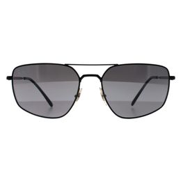 Ray-Ban RB3666 002/K3 poliert schwarz silber polarisierte Sonnenbrille