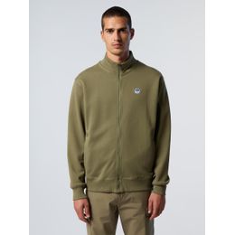 North Sails Sweatshirt Durchgehender Rei&szlig;verschluss mit Logo-Patch