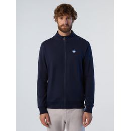North Sails Sweatshirt Durchgehender Rei&szlig;verschluss mit Logo-Patch