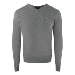 Aquascutum Herren Karo Logo Pullover (Grau)