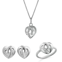 Orphelia 'Amore' Damen-Set aus 925 Sterling Silber: Halskette + Ohrringe + Ring - Silber SET-7577