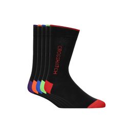 CrossHatch - "Glowbow" Socken f&uuml;r Herren(5er-Pack) (Schwarz/Bunt)
