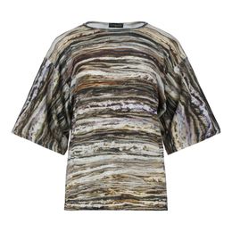 Strukturiertes, bedrucktes Oversize-T-Shirt mit Strickeffekt