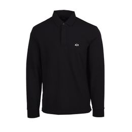 Armani Exchange Long Sleeve Polo Shirt Black