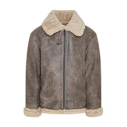 Herren Fliegerjacke aus Schaffellleder B3 WW2, grau, Houston