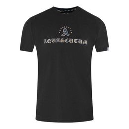 Aquascutum - T-Shirt f&uuml;r Herren/Damen Unisex, Logo (Schwarz)