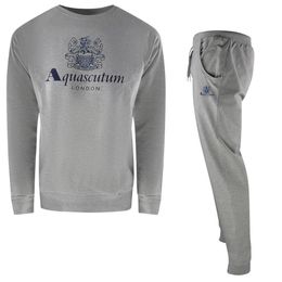 Aquascutum - Old School - Trainingshosen-set Mit Rundhalsausschnitt In Grau
