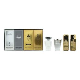 Paco Rabanne Herren 4 x 5ml Mini-Geschenkset - 1 Million, Invictus, Phantom