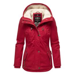 Marikoo Damen Winterjacke mit Teddyfell-Innenfutter & Kapuze