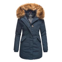 Marikoo Damen Winter Parka mit abnehmbarem Kunstfellkragen & Kapuze