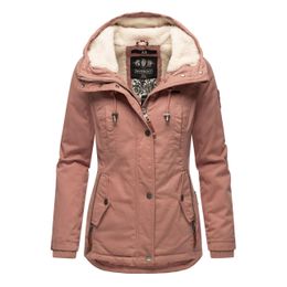 Marikoo Damen Winterjacke mit Teddyfell-Innenfutter & Kapuze