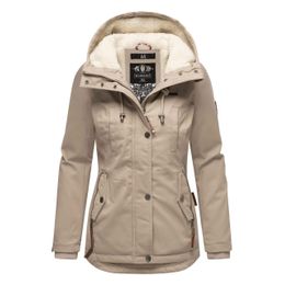 Marikoo Damen Winterjacke mit Teddyfell-Innenfutter & Kapuze