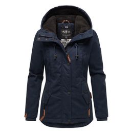 Marikoo Damen Winterjacke mit Teddyfell-Innenfutter & Kapuze