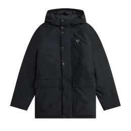 Fred Perry - Gepolsterte, Schwarze Jacke Mit Durchgehendem Rei&szlig;verschluss