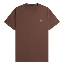 Fred Perry - T-shirt In Ziegelbraun Und Kastanienbraun