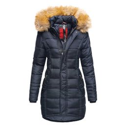 Navahoo Damen Winterjacke Papaya &ndash; Figurbetont, Warm & Mit Abnehmbarem Kunstfellkragen