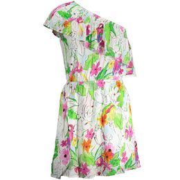 Desigual Blumenpapagei Mini-Kleid, lockere Passform