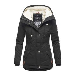 Marikoo Damen Winterjacke mit Teddyfell-Innenfutter & Kapuze