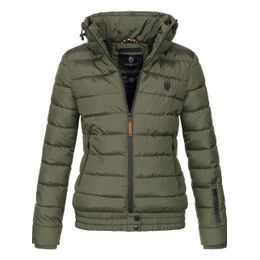 Marikoo Damen Steppjacke Poisen mit hohem Kragen & Teddyfleece-Taschen
