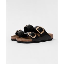 Birkenstock Arizona Arizona Big Buckle Birko-Flor Patent-Sandalen in Schwarz