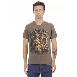 V-Ausschnitt T-Shirt Kunstdruck