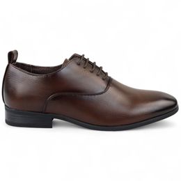 Braune klassische Oxford-Derby-Schuhe zum Schn&uuml;ren f&uuml;r Herren