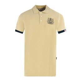 Aquascutum - Poloshirt f&uuml;r Herren/Damen Unisex, Kragen mit Logo (Beige)