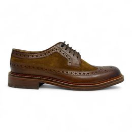Chapman & Moore Herren-Brogues aus mahagonifarbenem Leder und braunem Wildleder, Oxford-Schuhe