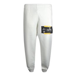 Off-White Herren Caravaggio Malerei Logo Jogginghosen (Wei&szlig;/Gelb)