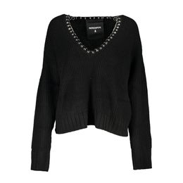 Patrizia Pepe Crop-Pullover mit metallischen Details und Rippstrick