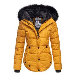Marikoo Damen Winterjacke Lotusbl&uuml;te mit Teddy-Innenfutter & Kunstfellkragen
