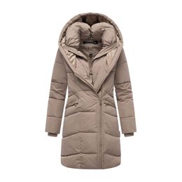 Marikoo Damen Steppmantel Virenaa mit Layer-Look & warmem Fleecefutter